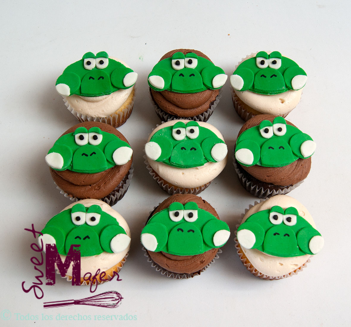 Cupcakes Yoshi gordo